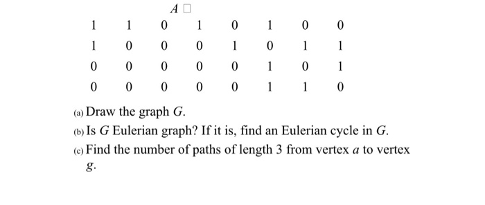 Solved 3. a) Is G Eulerian? If yes, give an Eulerian cycle | Chegg.com