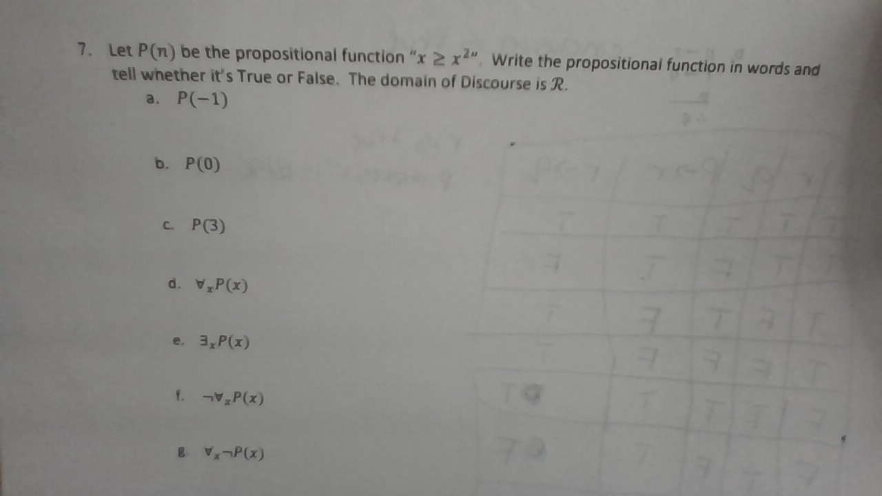Solved 7. Let P(n) be the propositional function "x 2 x2" | Chegg.com