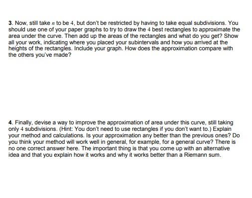 Solved Calculus AB Assignment Finding a Better Approximation | Chegg.com