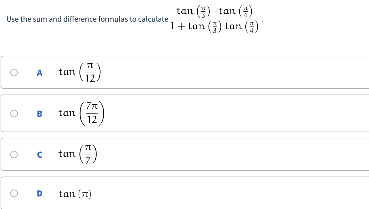 Solved Use the sum and difference formulas to calculate - | Chegg.com