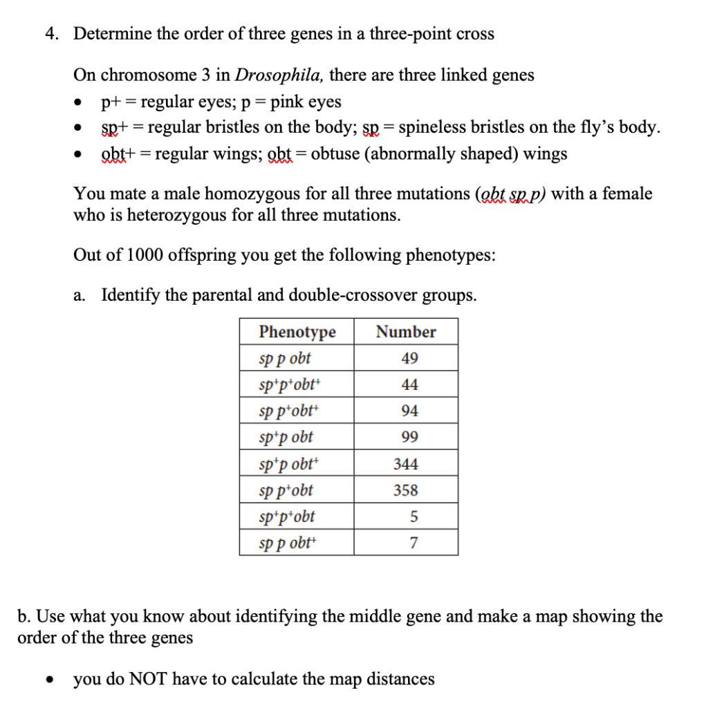 Solved 4. Determine the order of three genes in a | Chegg.com