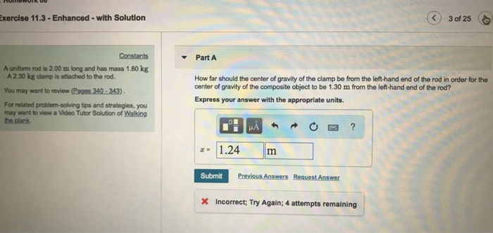 Solved xercise 11.3-Enhanced-with Solution 3 of 25 Constants | Chegg.com