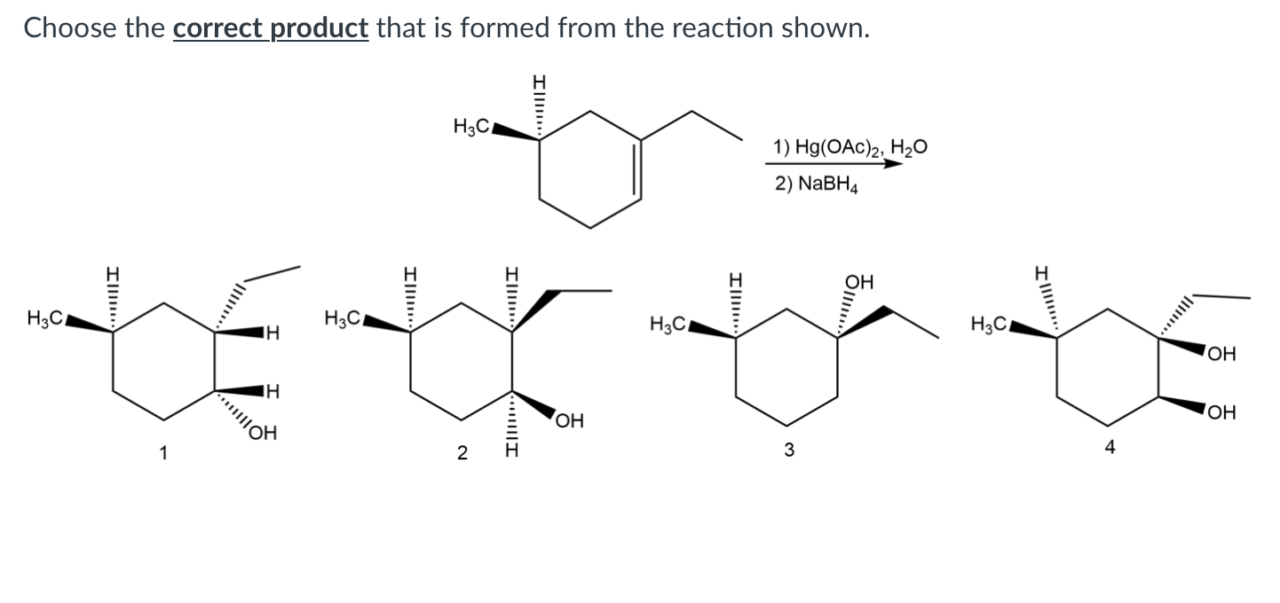 Solved Choose the correct product that is formed from the | Chegg.com