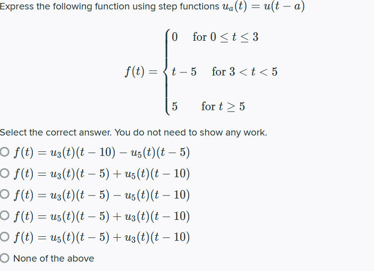 Solved Express the following function using step functions | Chegg.com