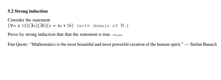 Solved 5.2 Strong induction Consider the statement | Chegg.com