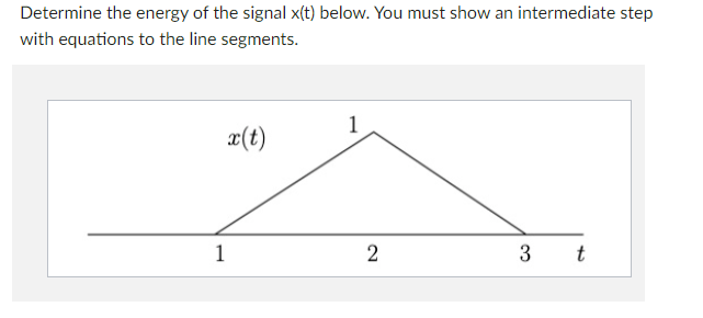 Solved Determine the energy of the signal x(t) below. You | Chegg.com