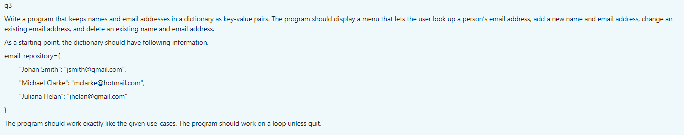 Solved existing email address, and delete an existing name | Chegg.com