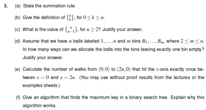 Solved 3. (a) State the summation rule. (b) Give the | Chegg.com