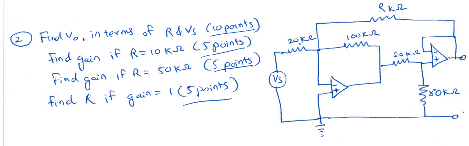 Solved Find v0, interms of R&Vs (10paints) Find gain if | Chegg.com