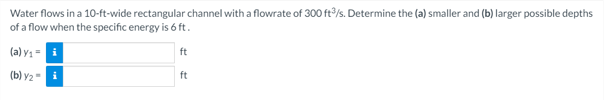 Solved Water flows in a 10-ft-wide rectangular channel with | Chegg.com