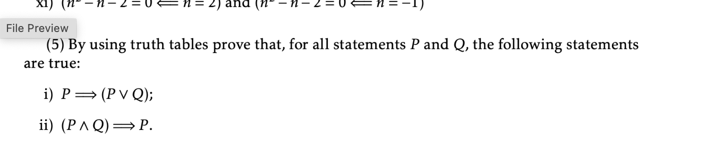 Solved File Preview (5) By using truth tables prove that, | Chegg.com
