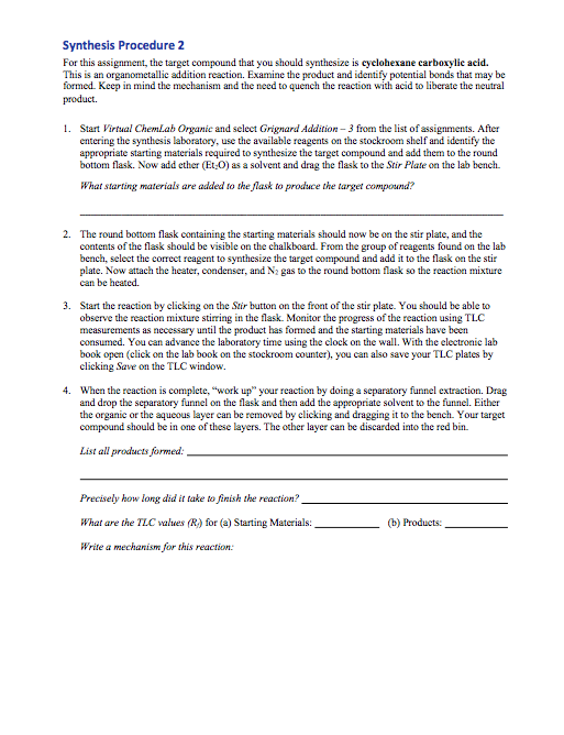 Solved Synthesis Procedure 2 For this assignment, the target | Chegg.com