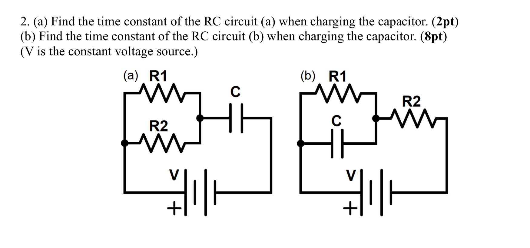 Solved 2. (a) Find the time constant of the RC circuit (a) | Chegg.com