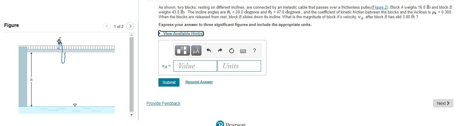 Solved As shown, two blocks, resting on different inclines, | Chegg.com