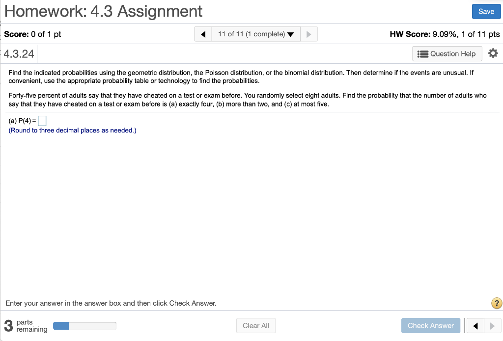 Solved Homework 4 3 Assignment Save Score 0 Of 1 Pt 10 Of