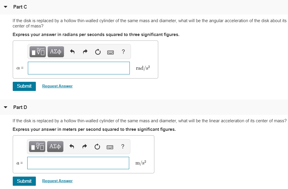 Solved Problem 10.13 Part A A thin, light string is wrapped | Chegg.com