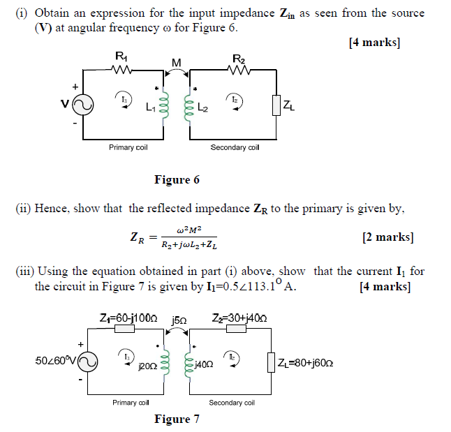 Solved Obtain an expression for the input impedance Zin as | Chegg.com