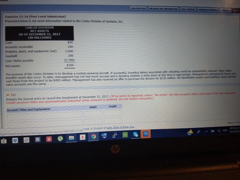 Solved CALCULATOR MESSAGE HY INSTRUCTOR FULL SCREEN PRINTER | Chegg.com