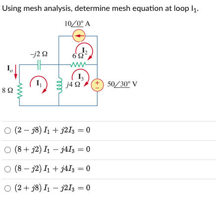 Solved Using mesh analysis, determine mesh equation at loop | Chegg.com