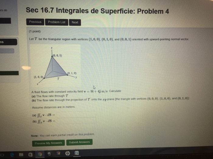 Solved Let T be the triangular region with vertices (1,0,0), | Chegg.com
