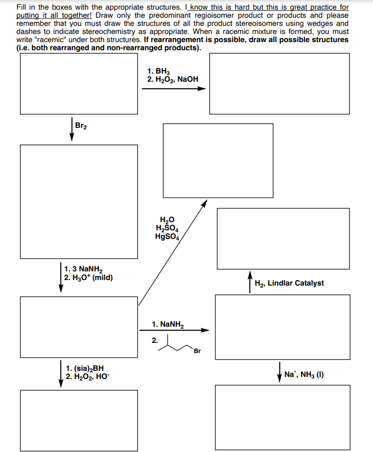 Fill in the boxes with the appropriate structures. I | Chegg.com