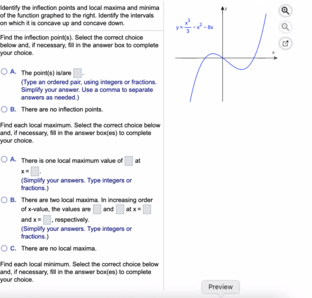 Solved Identify the inflection points and local maxima and | Chegg.com