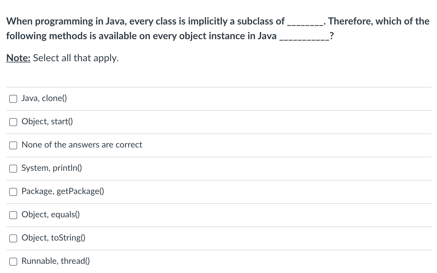 Solved If a programmer implements the java.lang.Runnable | Chegg.com