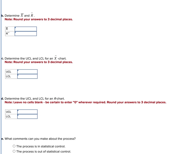 1. Calculate the mean and range for the above samples | Chegg.com