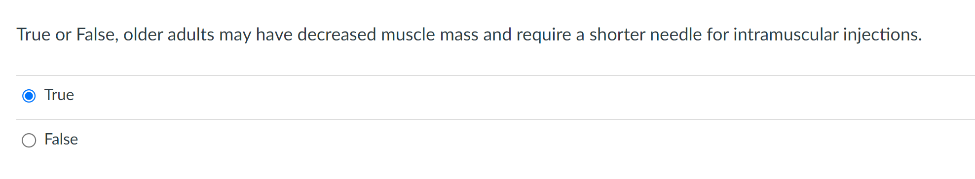True or False, older adults may have decreased muscle | Chegg.com