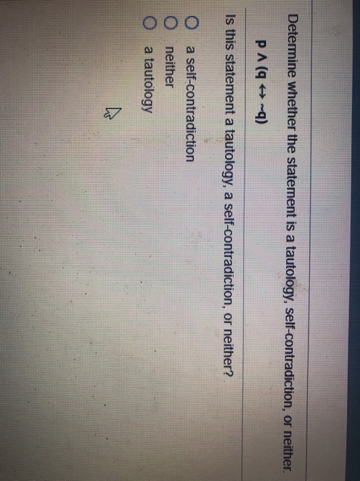 Solved Determine whether the statement is a tautology, | Chegg.com