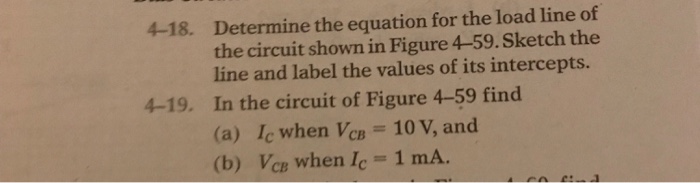 Solved Determine the equation for the load line of the | Chegg.com