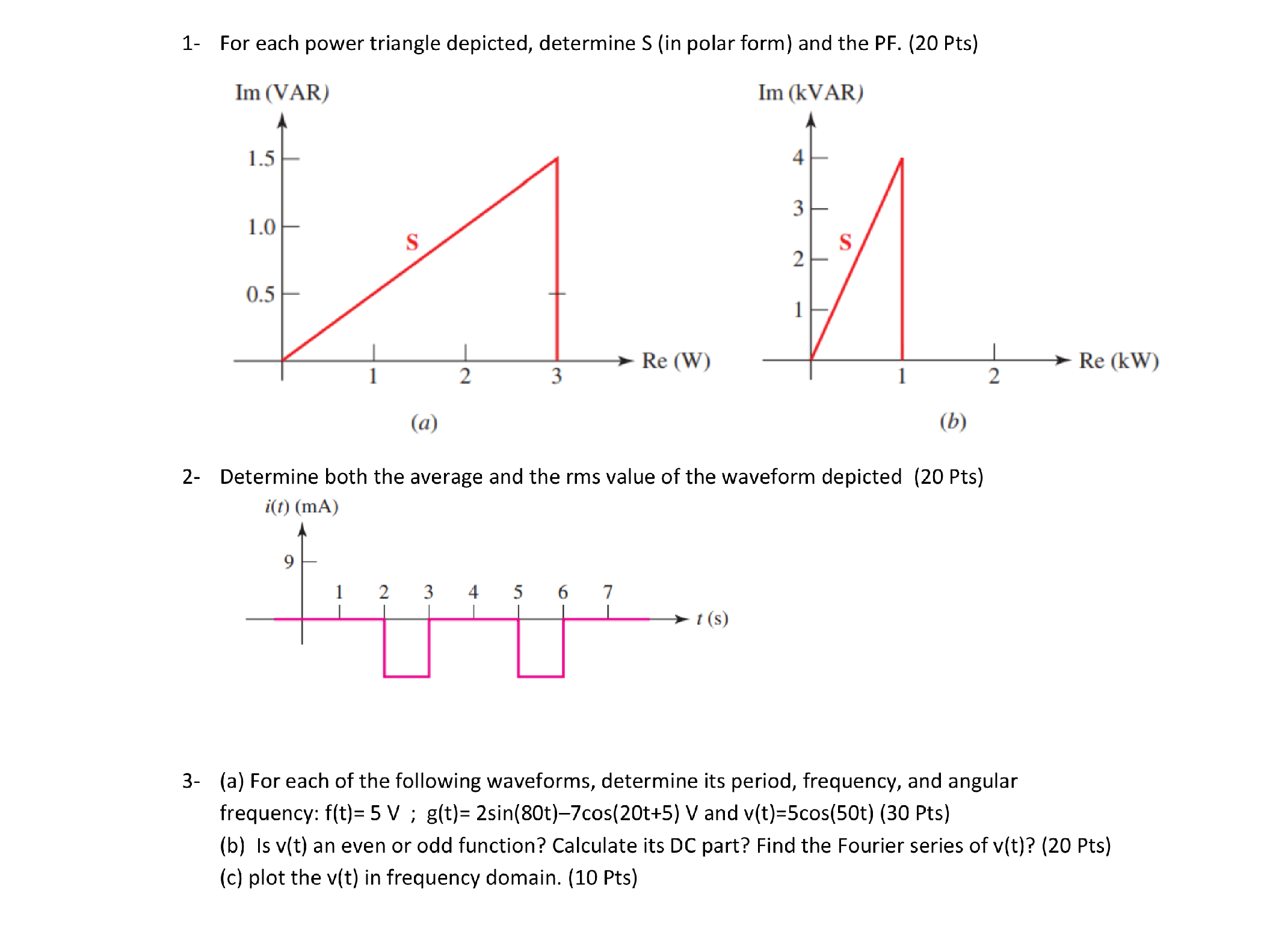Solved 1- ﻿For each power triangle depicted, determine S (in | Chegg.com