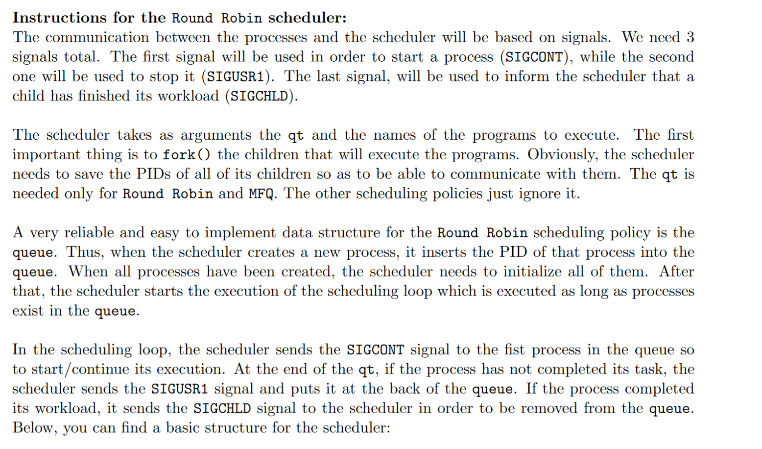 1. Round Robin:. Each process will be allowed to have | Chegg.com