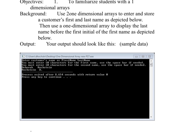 Solved Objectives: 1.To familiarize students with a1 | Chegg.com