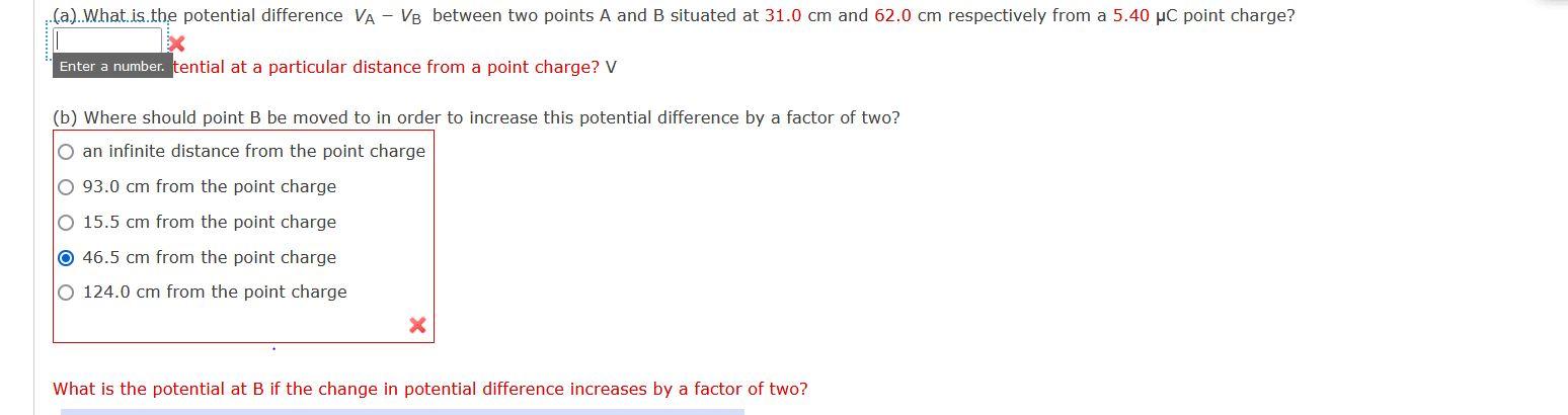 Solved (a). What is the potential difference VA−VB between | Chegg.com