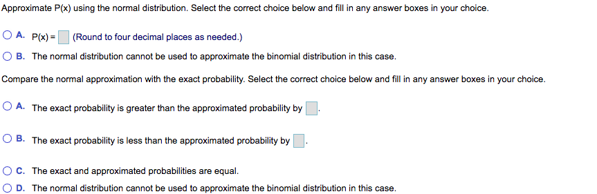 Solved Approximate P(x) using the normal distribution. | Chegg.com