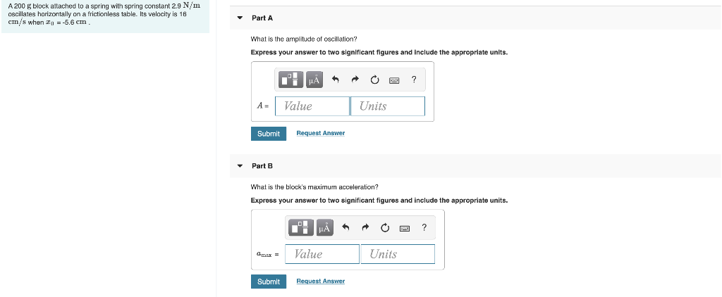 Solved A 200 g block attached to a spring with spring | Chegg.com
