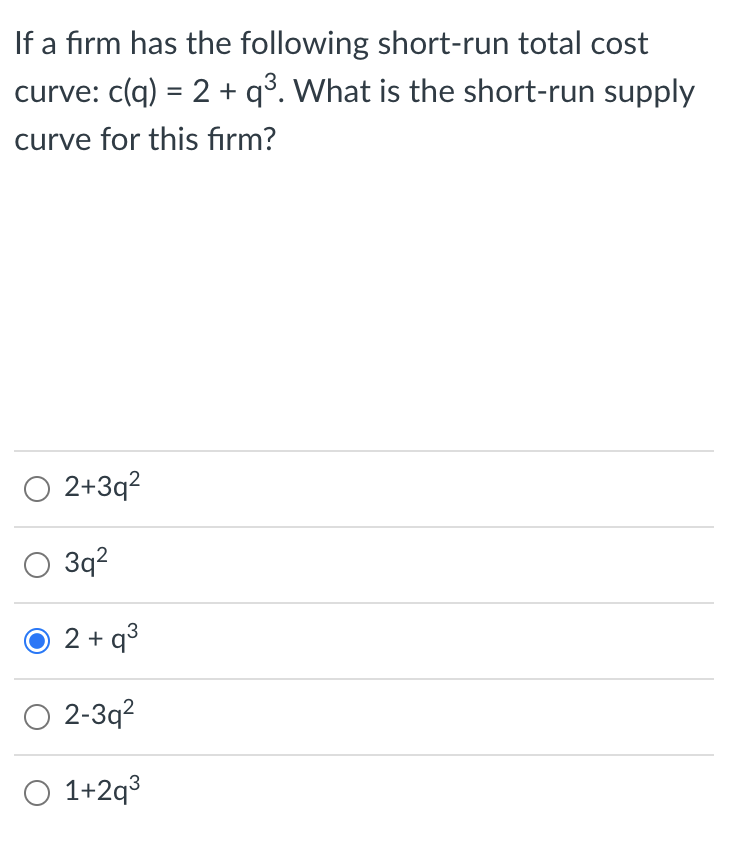 Solved If a firm has the following short-run total cost | Chegg.com