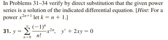 Solved In Problems 31-34 verify by direct substitution that | Chegg.com