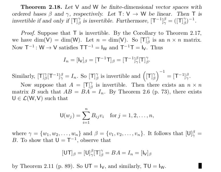 Solved Theorem 2.18. Let V and W be finite-dimensional | Chegg.com