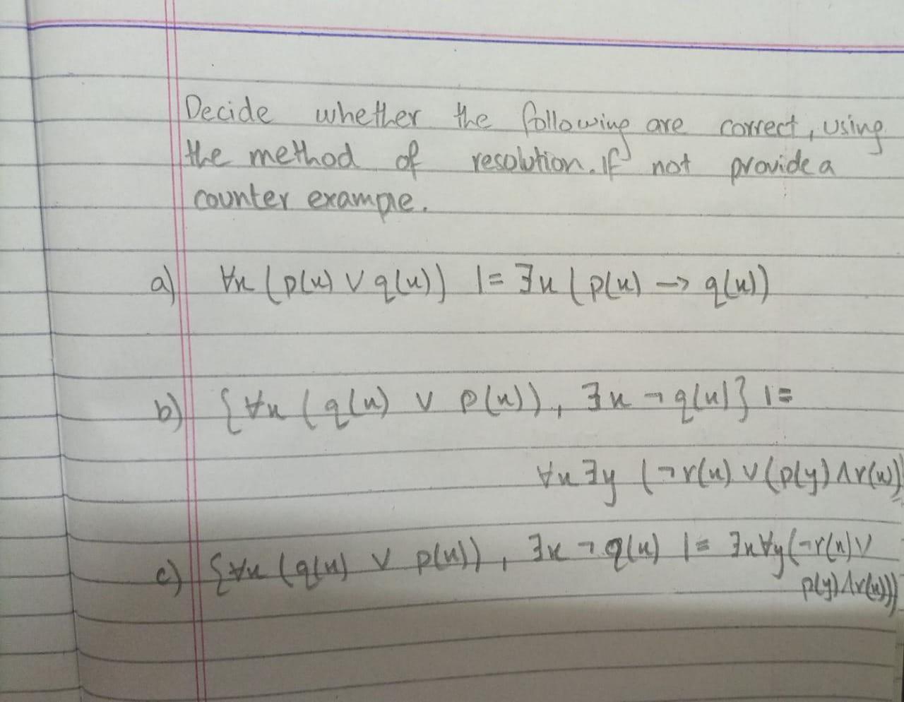 Solved Decide whether the following are correct, using the | Chegg.com