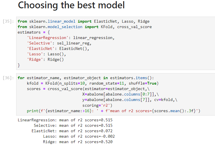 Solved I was using different linear regression models | Chegg.com