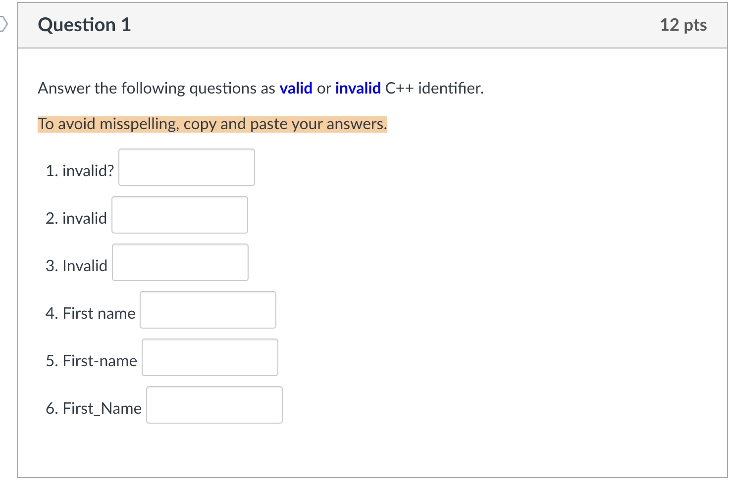 Solved Question 1 12 pts Answer the following questions as | Chegg.com