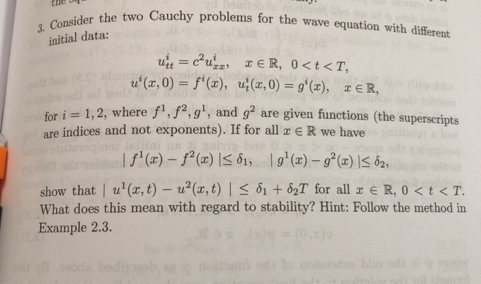 Solved the the two Cauchy problems for the wave equation | Chegg.com