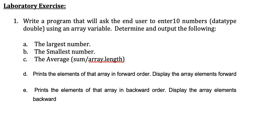 Solved Aboratory Exercise 1 Write A Program That Will Ask 1092