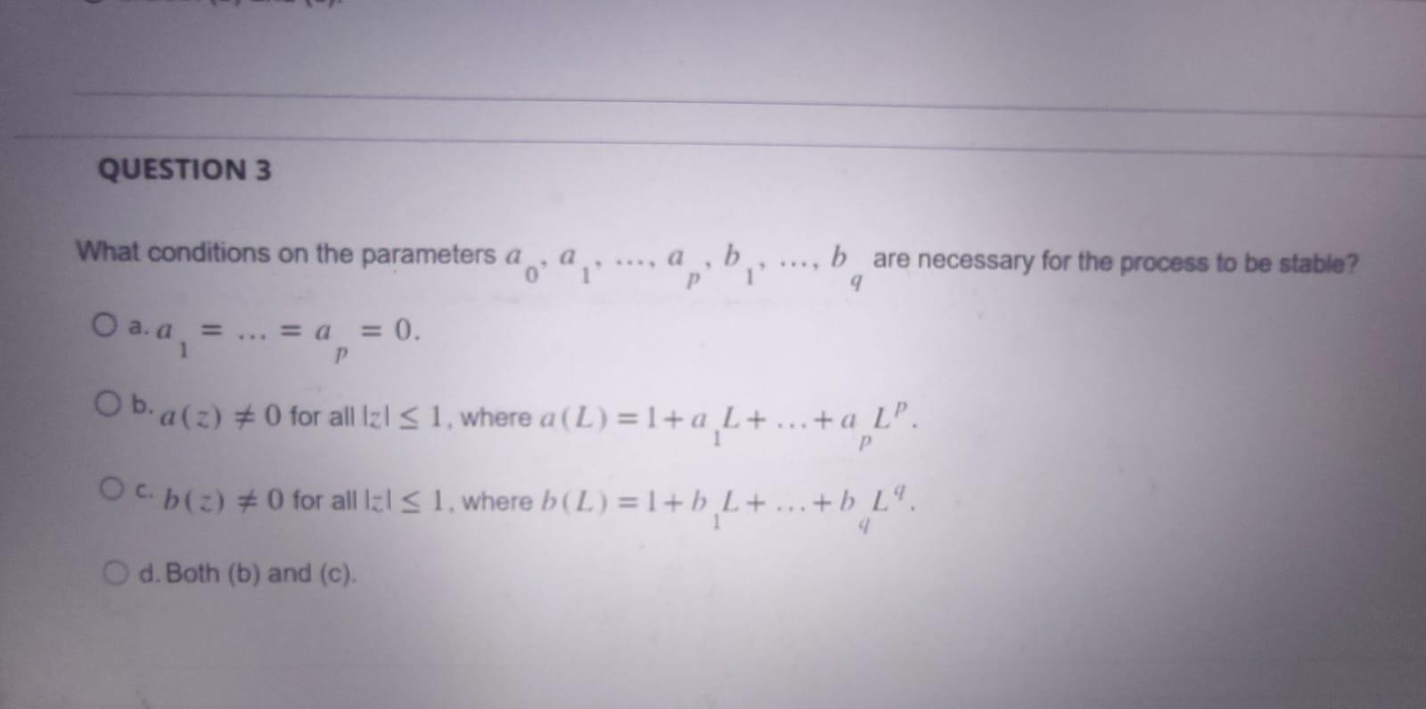 Solved What conditions on the parameters a0,a1,…,ap,b1,…,bq | Chegg.com