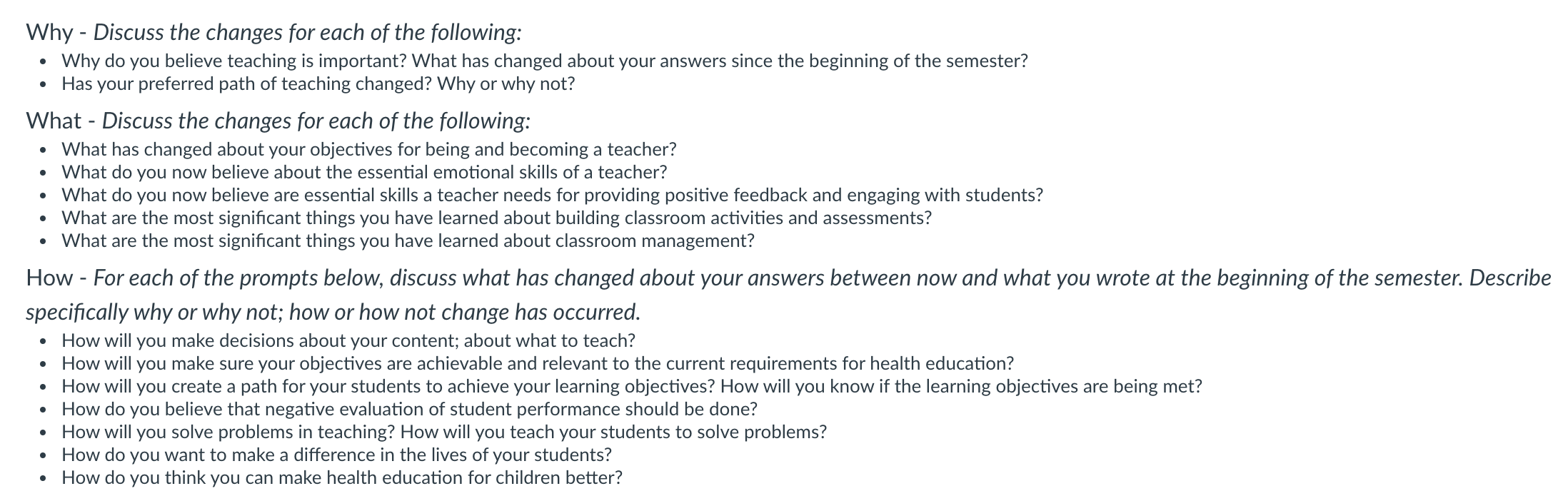 Solved . . Why - Discuss the changes for each of the | Chegg.com