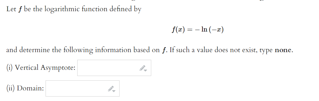 Solved Let f be the logarithmic function defined by | Chegg.com