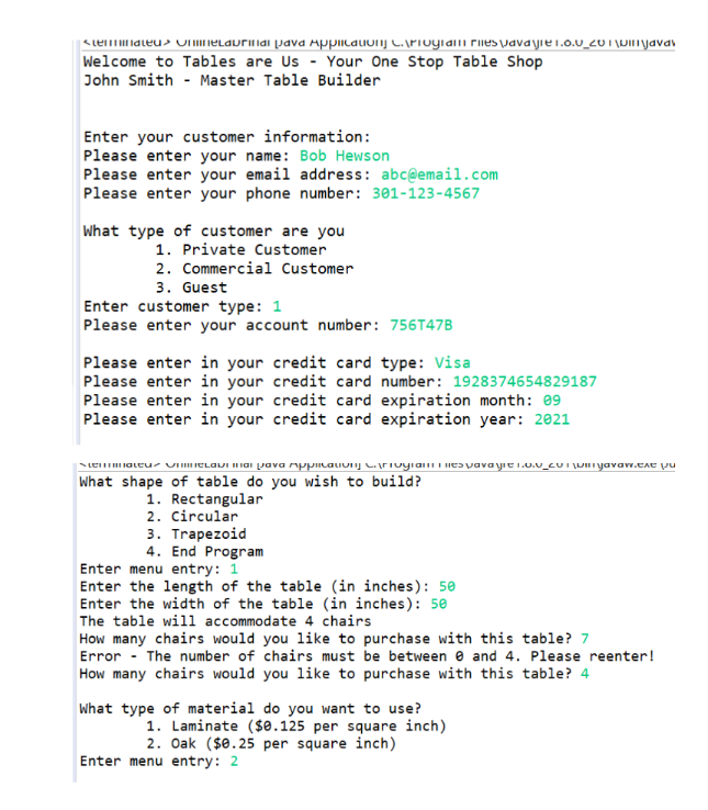 Solved JAVA program The program needs to create a new | Chegg.com