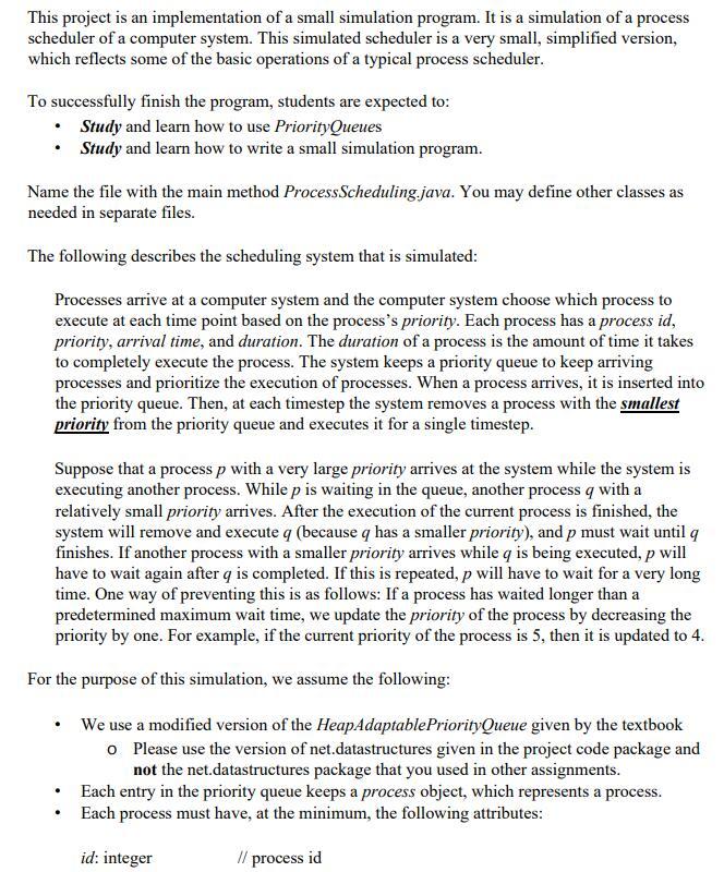 Solved This project is an implementation of a small | Chegg.com